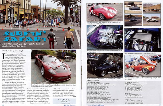 Kit Car Builder Magazine Covers 2013 HB Cruise-In - Factory Five Racing