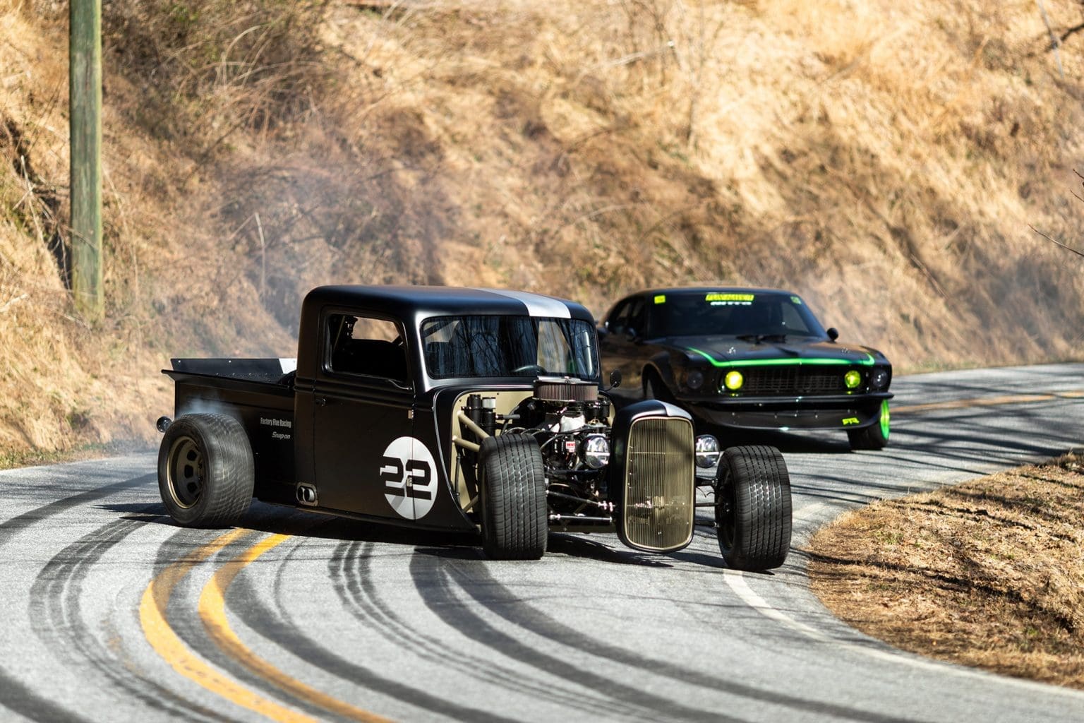 Joey Logano Hot Rod Truck Pennzoil Commercial Shoot - Factory Five Racing